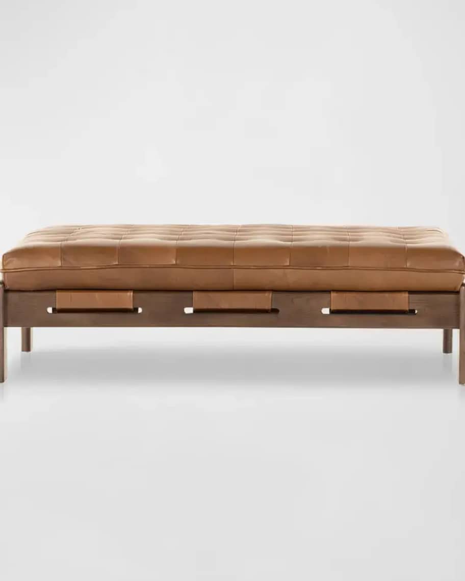 Four Hands Halston Leather Cocktail Ottoman | Neiman Marcus