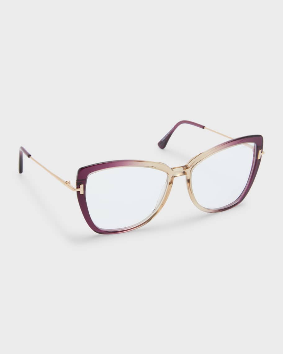 TOM FORD Blue Blocking Ombre Acetate & Metal Butterfly Glasses | Neiman ...