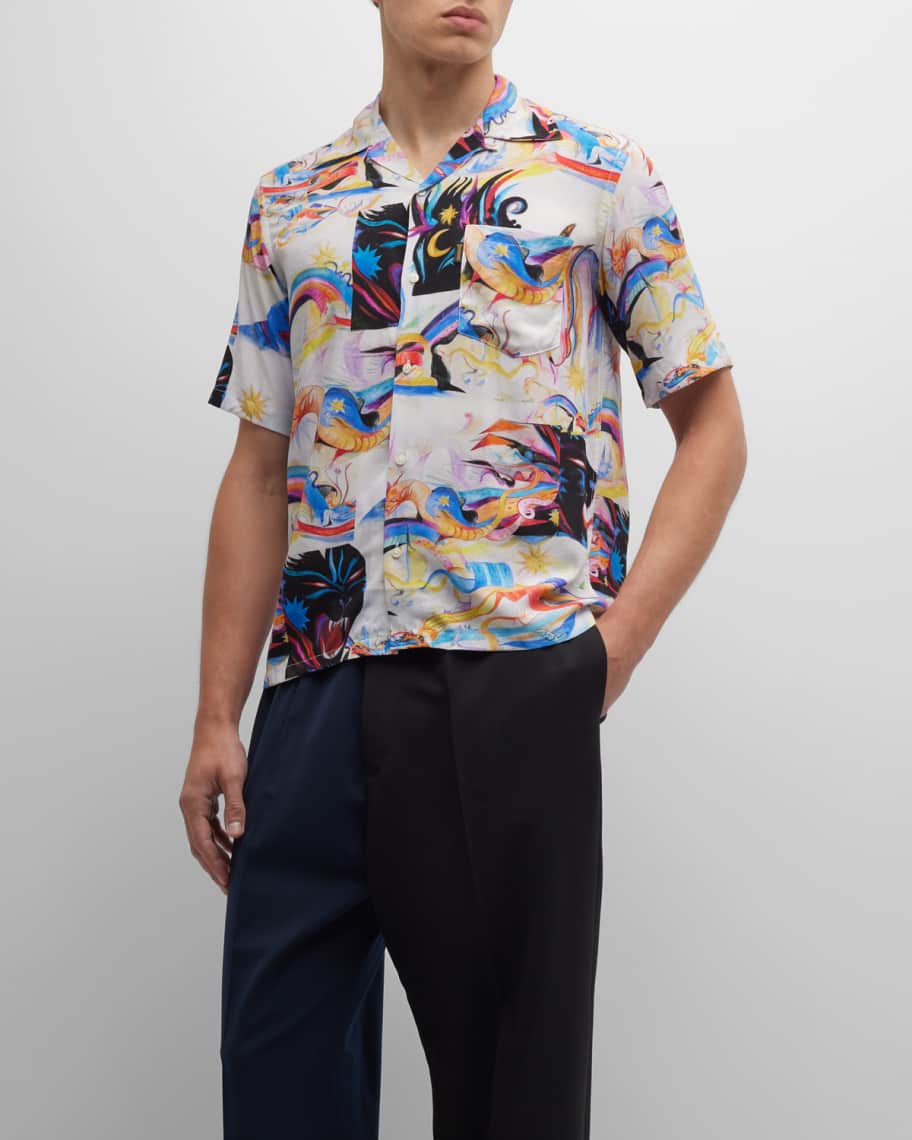 Aries Men's Panthera Hawaiian Shirt | Neiman Marcus