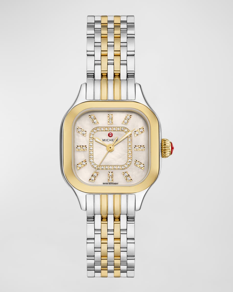 MICHELE 29mm Meggie Diamond Dial and Mother-of-Pearl Watch, Two-Tone ...
