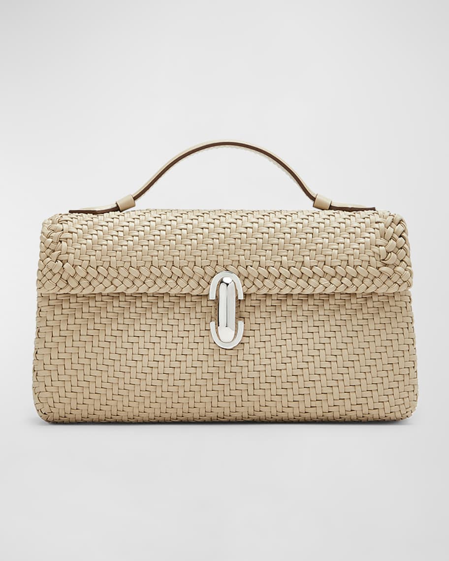 Savette The Symmetry Woven Pochette Top-Handle Bag | Neiman Marcus