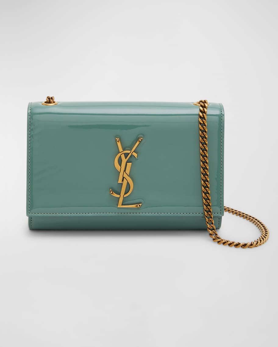 Saint Laurent Kate Small YSL Crossbody Bag in Patent Leather | Neiman ...