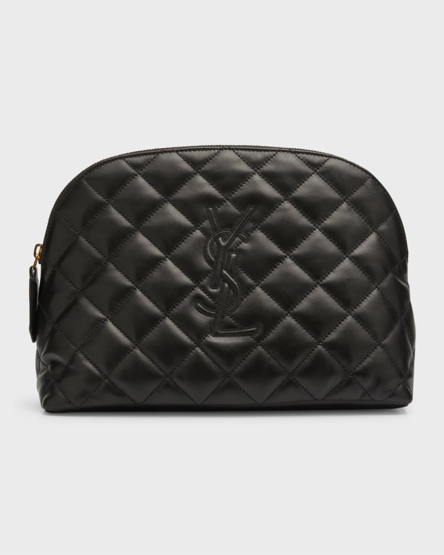 Saint Laurent Cassandre YSL Cosmetic Case in Quilted Smooth Leather ...