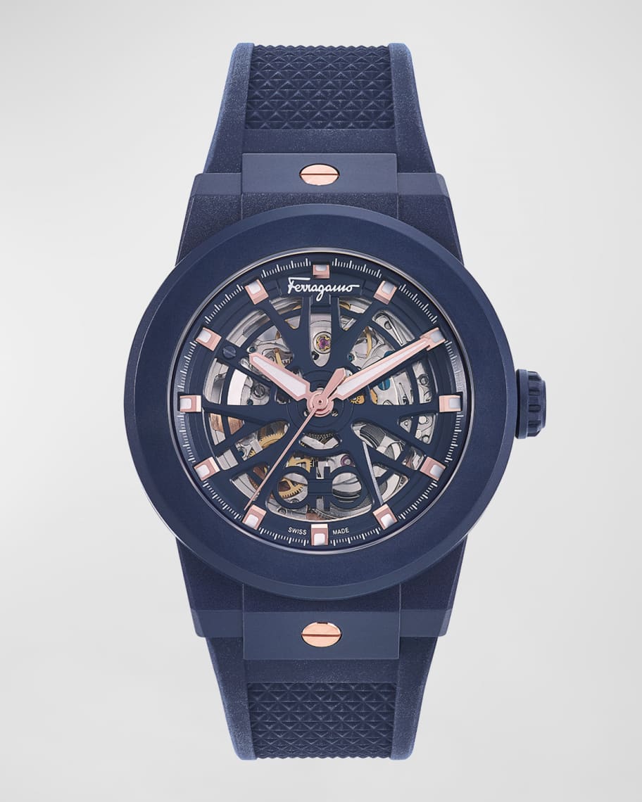 Ferragamo Men's F-80 Skeleton Automatic Watch, 41mm | Neiman Marcus