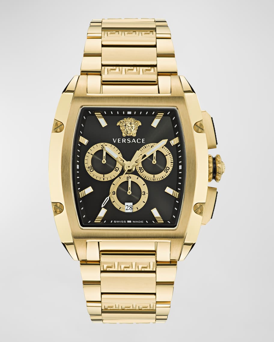 Versace Dominus IP Yellow Gold Bracelet Watch, 42mm | Neiman Marcus