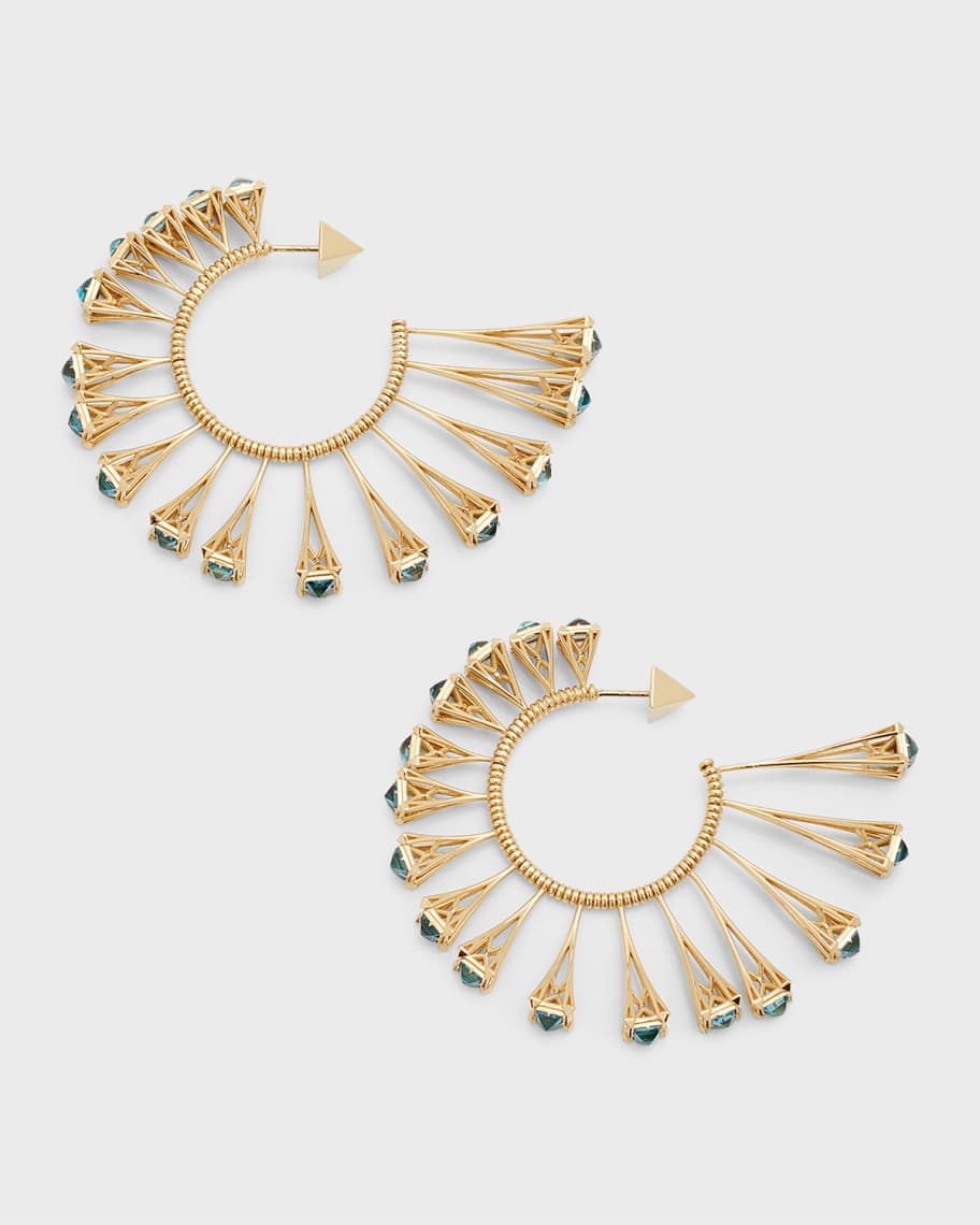 Peruffo 18K Yellow Gold London Tanzanite Tower Hoop Earrings | Neiman ...