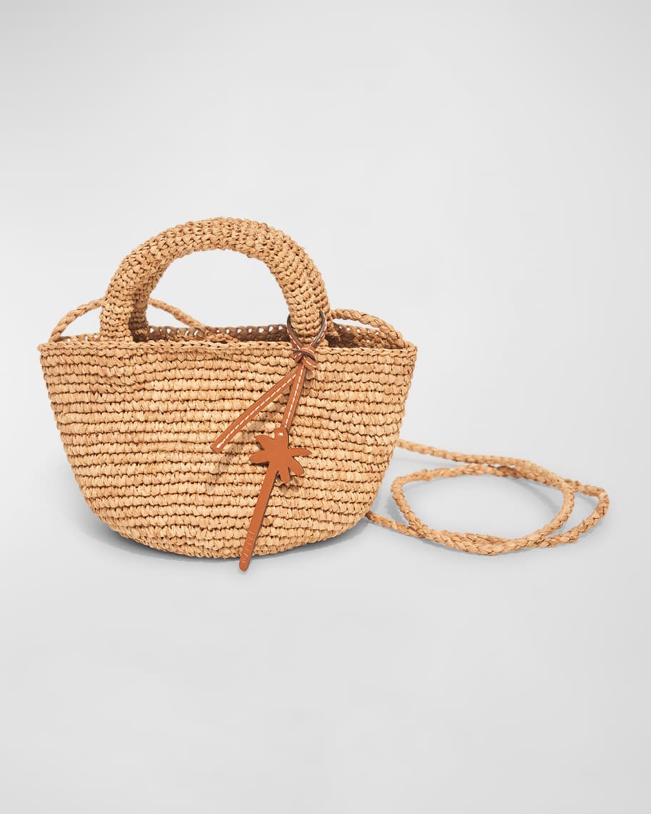 Manebi Summer Mini Raffia Top-Handle Bag | Neiman Marcus