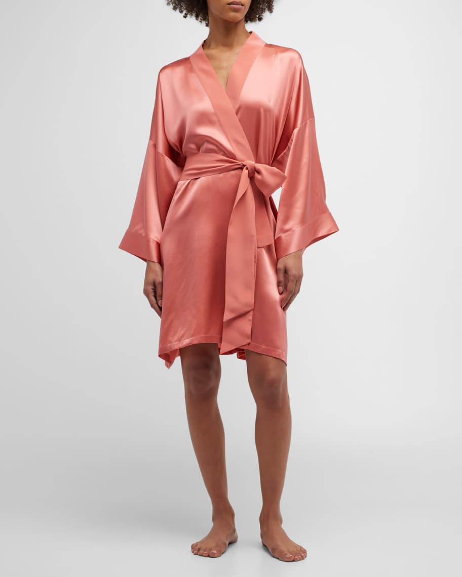Olivia von Halle Mimi Short Silk Kimono Robe | Neiman Marcus