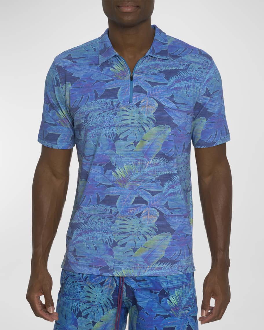 Robert Graham Men's Paradise Garage Quarter-Zip Polo Shirt | Neiman Marcus