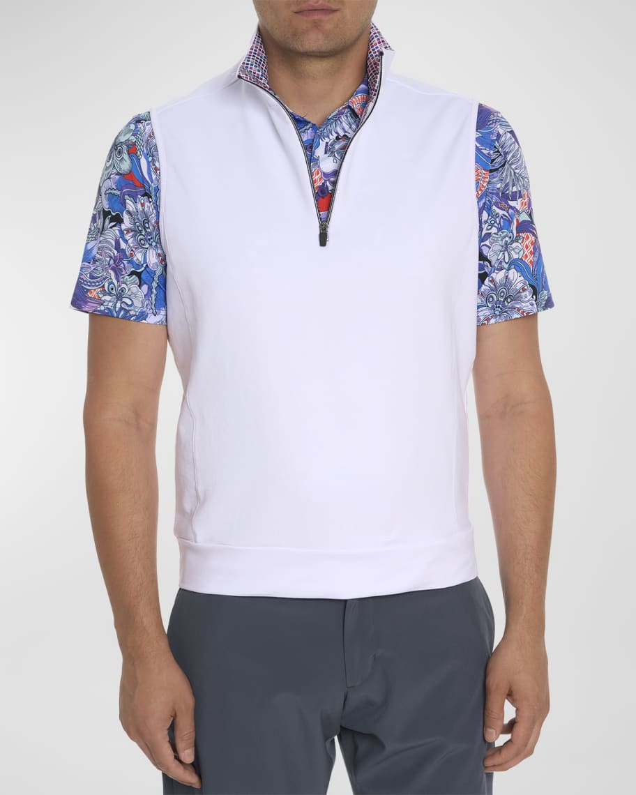 Robert Graham Men's Stiles Knit Quarter-Zip Vest | Neiman Marcus