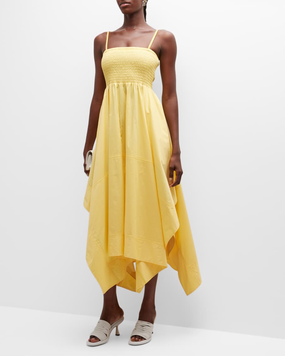 A.L.C. Adriana Smocked Midi Dress | Neiman Marcus