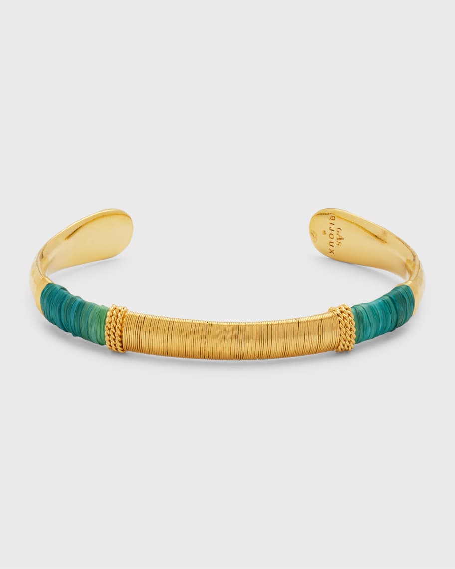 Gas Bijoux 24K Yellow Gold Macao Threaded Cuff Bracelet | Neiman Marcus