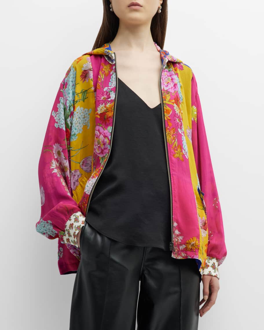 Johnny Was Reversible Floral-Print Jacket | Neiman Marcus
