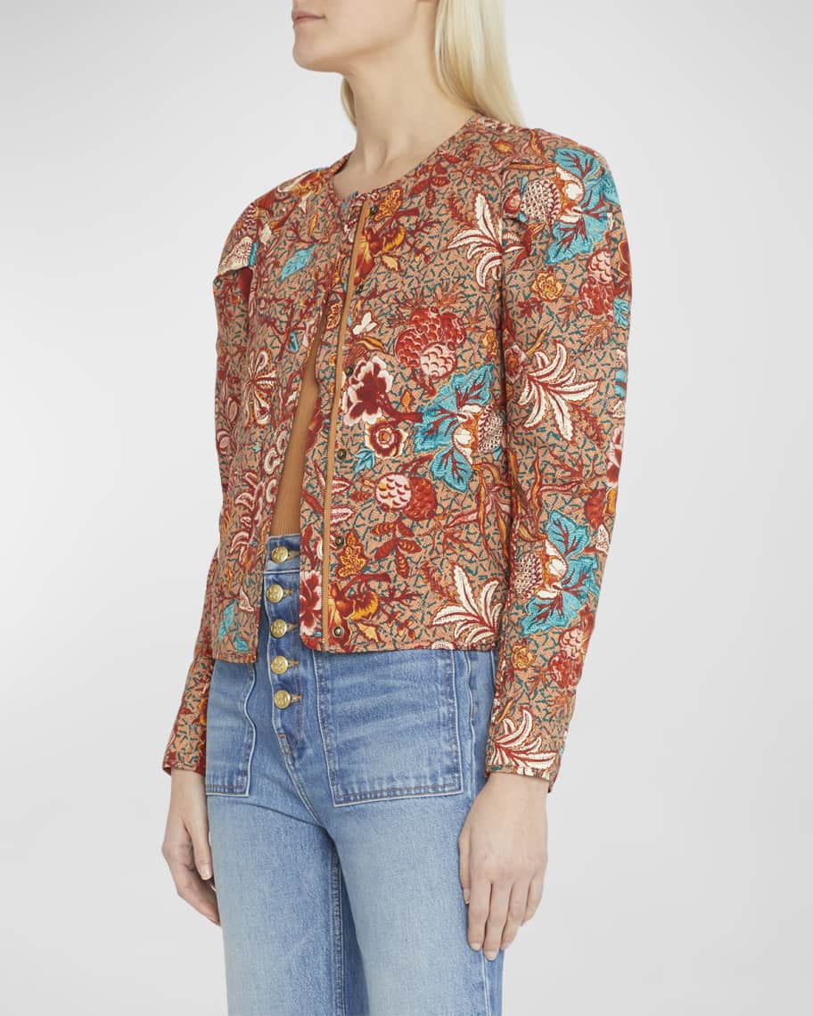 Ulla Johnson Esti Short Floral Cotton Jacket | Neiman Marcus