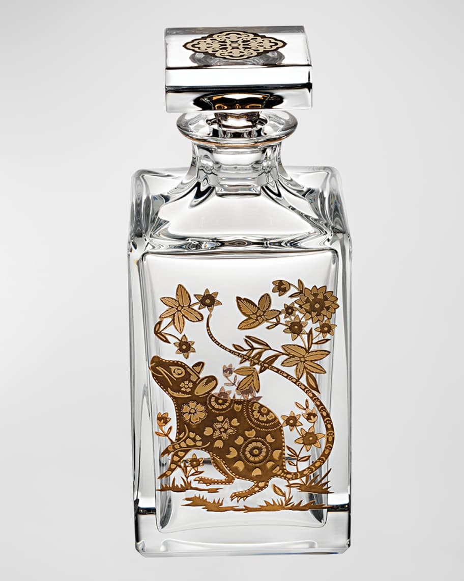 Vista Alegre Whiskey Decanter With Golden Rat | Neiman Marcus