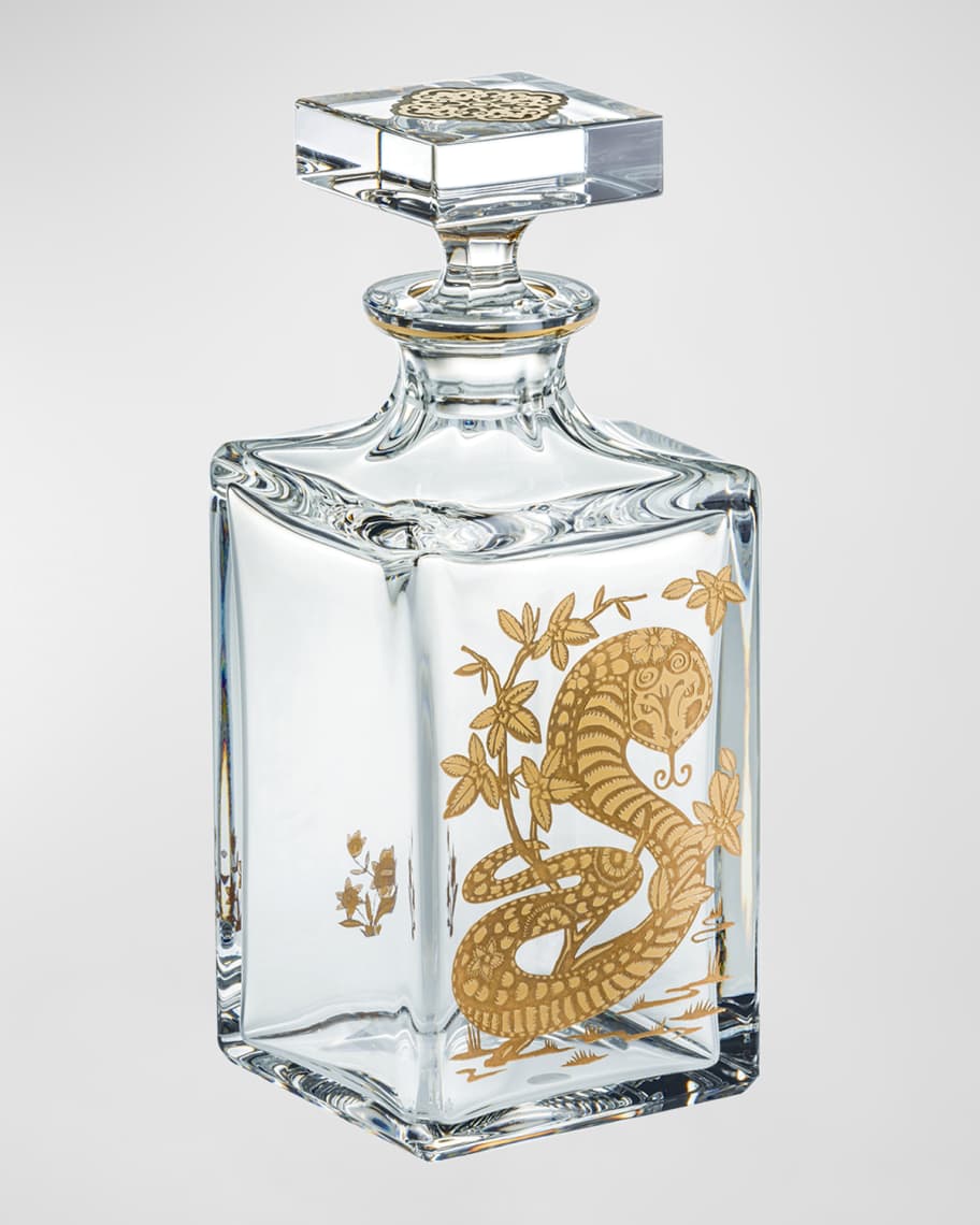 Vista Alegre Whiskey Decanter With Golden Snake | Neiman Marcus