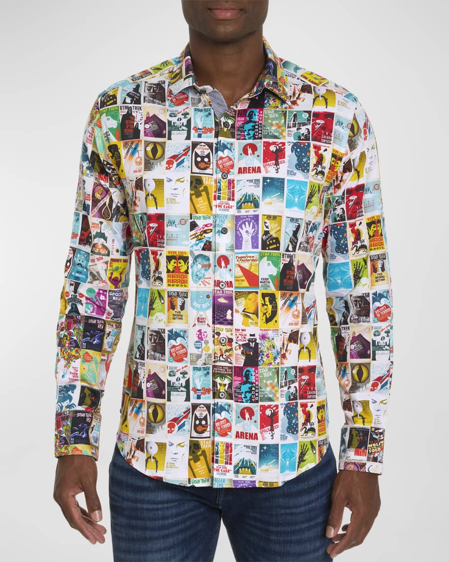 Robert Graham x Star Trek Men's Retro Trek Cotton-Stretch Sport Shirt ...