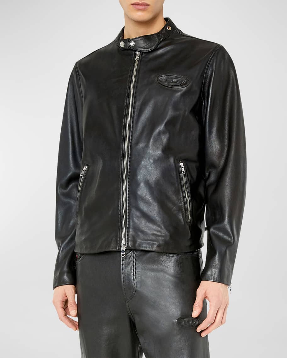 Diesel Men's L-Metal Leather Biker Jacket | Neiman Marcus