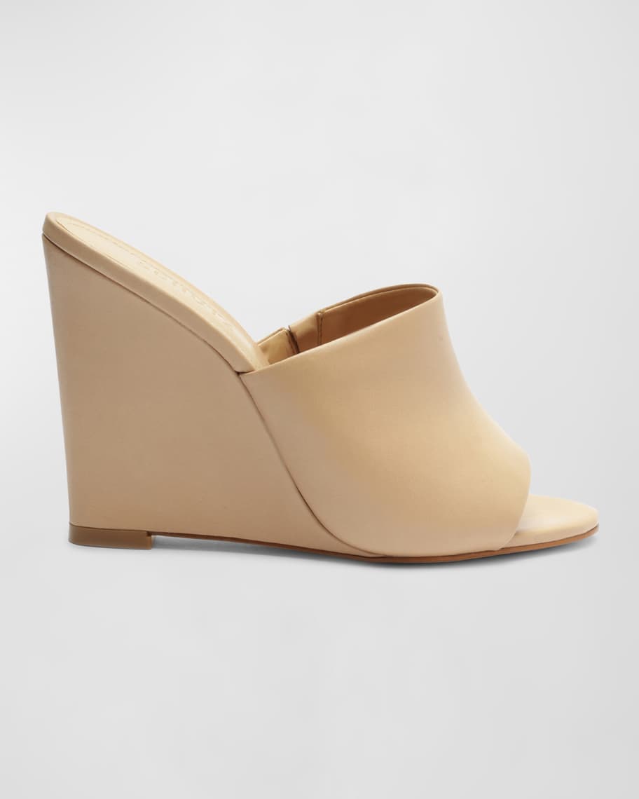 Schutz Lucy Casual Nappa Leather Wedge Sandals | Neiman Marcus