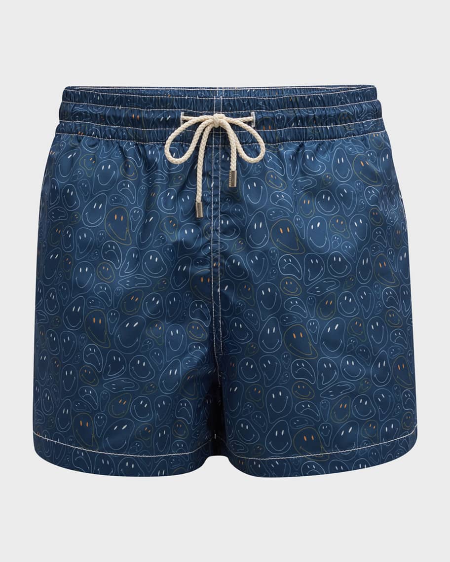 ARRELS x Smiley Men's Smiley Swim Trunks | Neiman Marcus