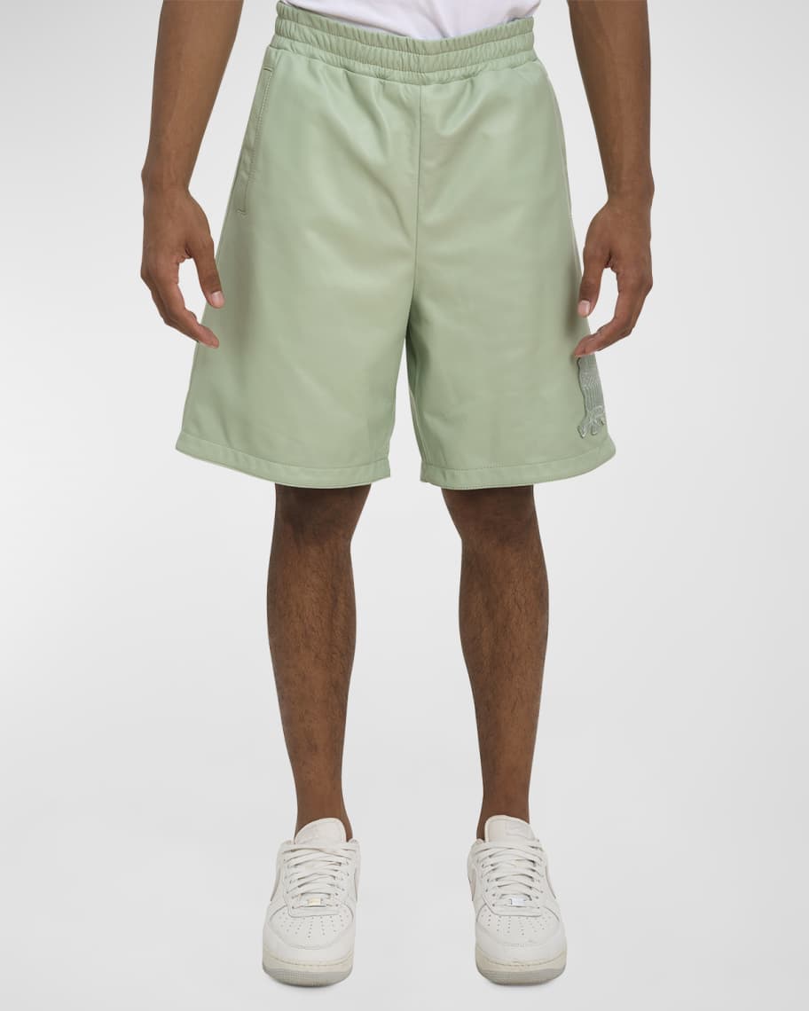 AVIREX Men's Wide-Leg Napa Leather Shorts | Neiman Marcus