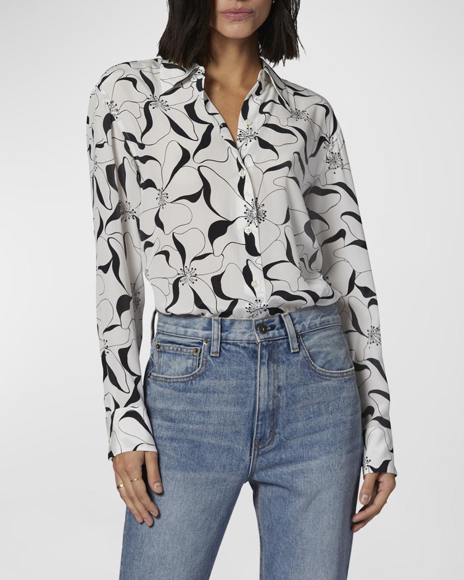 Equipment Floral-Print Button-Down Silk Shirt | Neiman Marcus