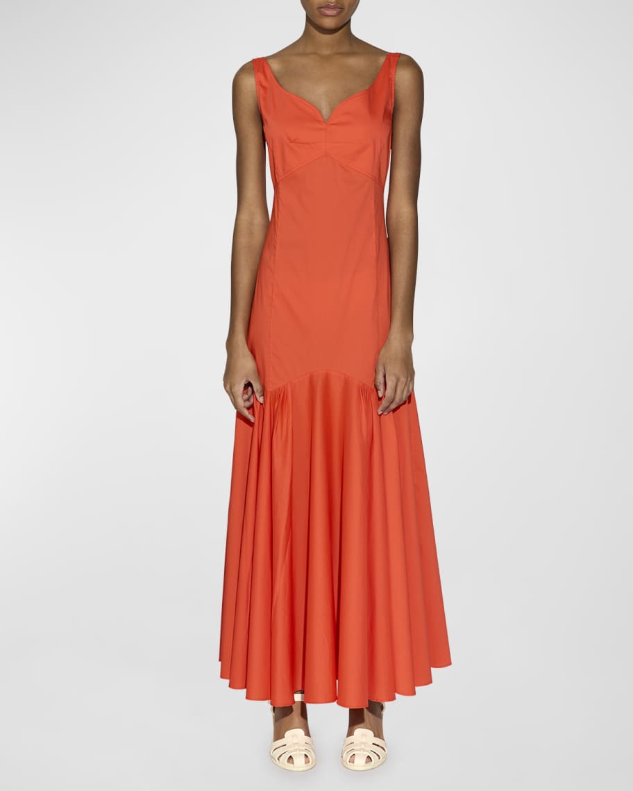 CALLAS Milano Kinley Sleeveless A-Line Ruffle Maxi Dress | Neiman Marcus