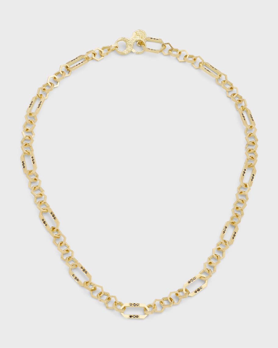 Dominique Cohen 18K Yellow Gold Timepiece Chain Necklace With Black ...