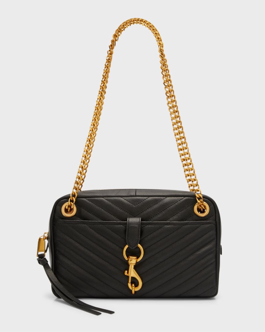 Rebecca Minkoff Edie Zip Chevron-Quilted Chain Shoulder Bag | Neiman Marcus