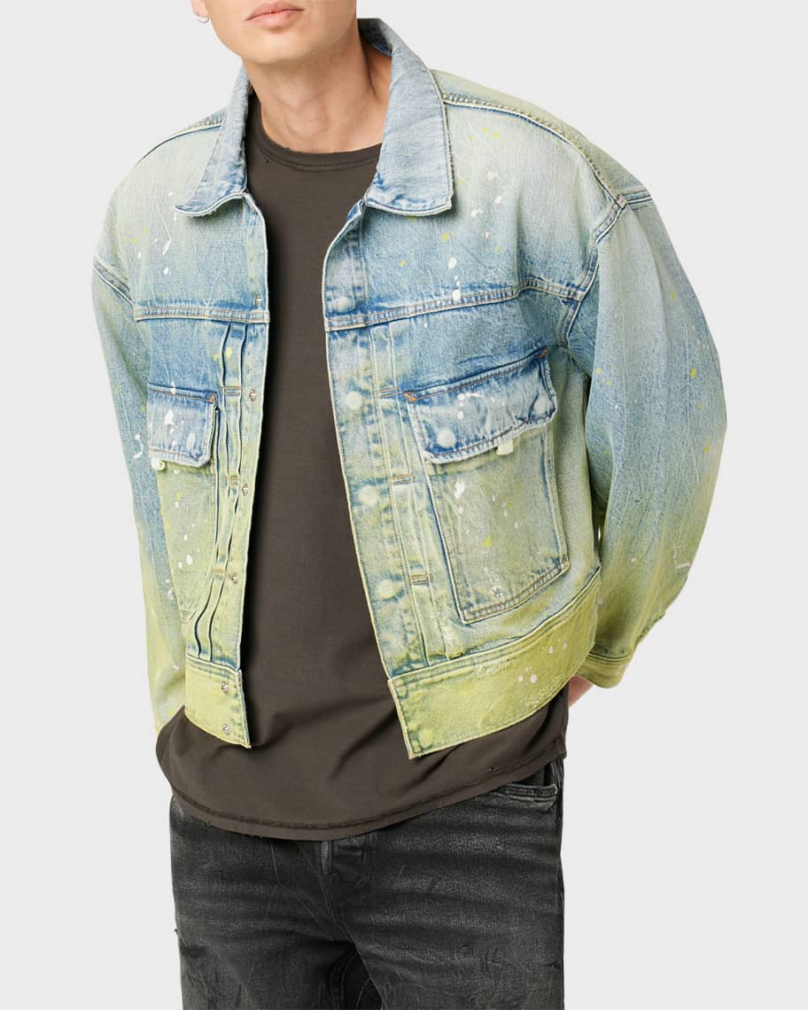 Hudson Men's Boxy Crop Trucker Jacket | Neiman Marcus