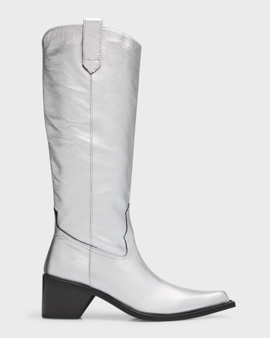 SIMONMILLER Bandi Metallic Tall Western Boots | Neiman Marcus