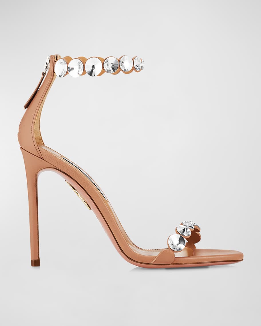 Aquazzura Maxi Tequila Crystal Ankle-Cuff Sandals | Neiman Marcus