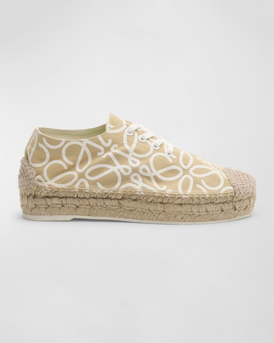Loewe Solar Monogram Lace-Up Espadrilles | Neiman Marcus
