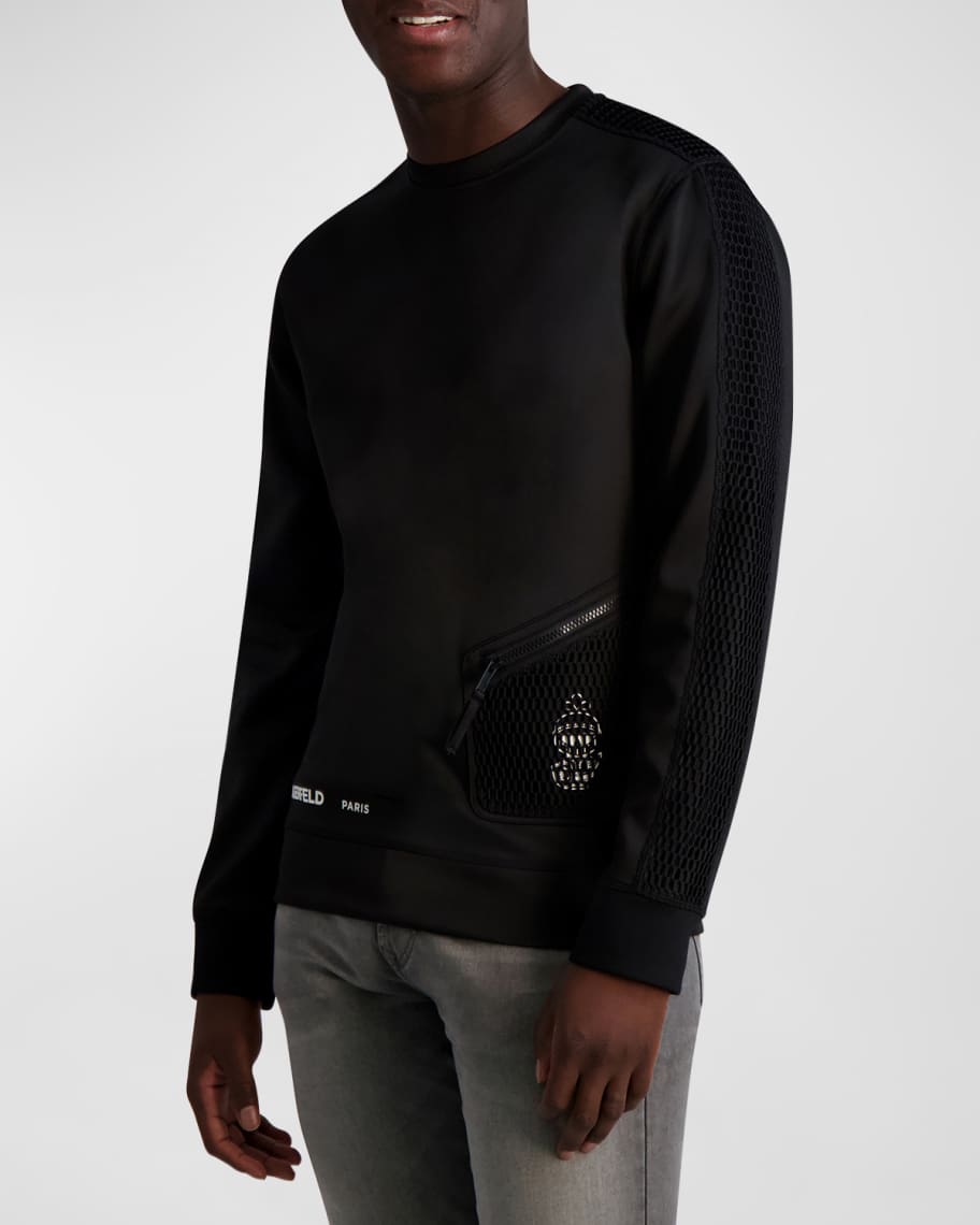 Karl Lagerfeld Paris Men's Scuba Crewneck Mesh-Insert Pullover | Neiman ...