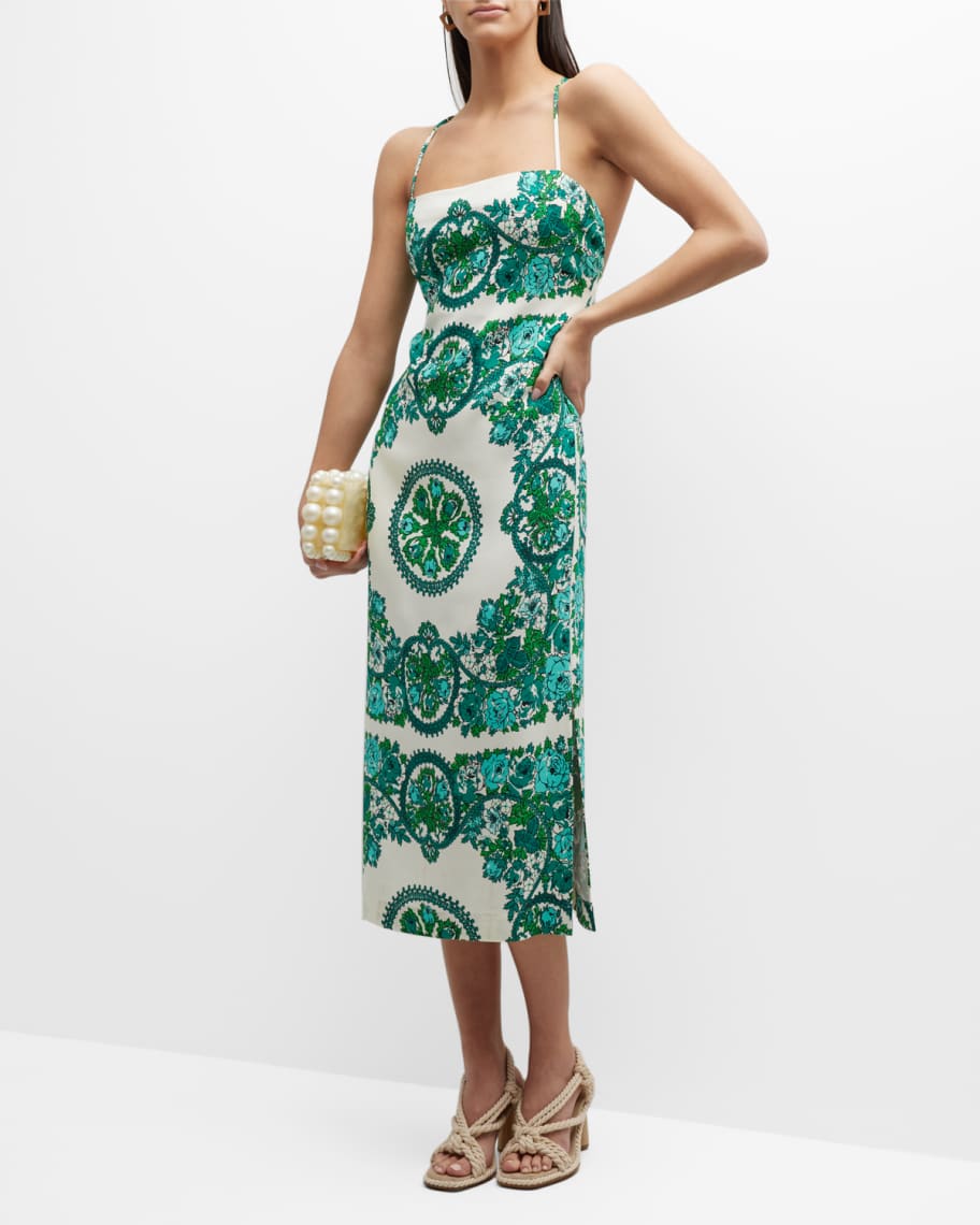 Cara Cara Dria Crisscross-Strap Midi Column Dress | Neiman Marcus