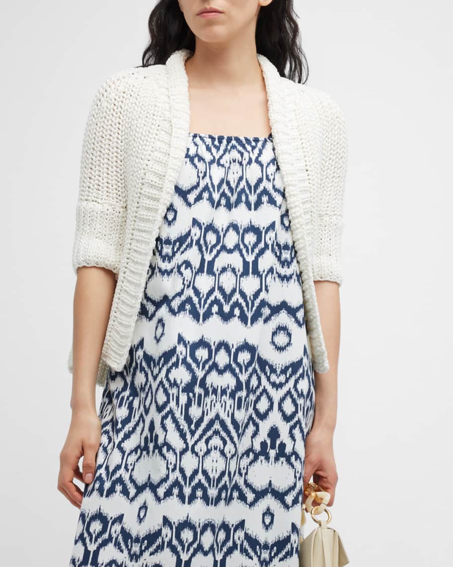 Brochu Walker Fida Shawl-Collar Elbow-Sleeve Knit Shrug | Neiman Marcus