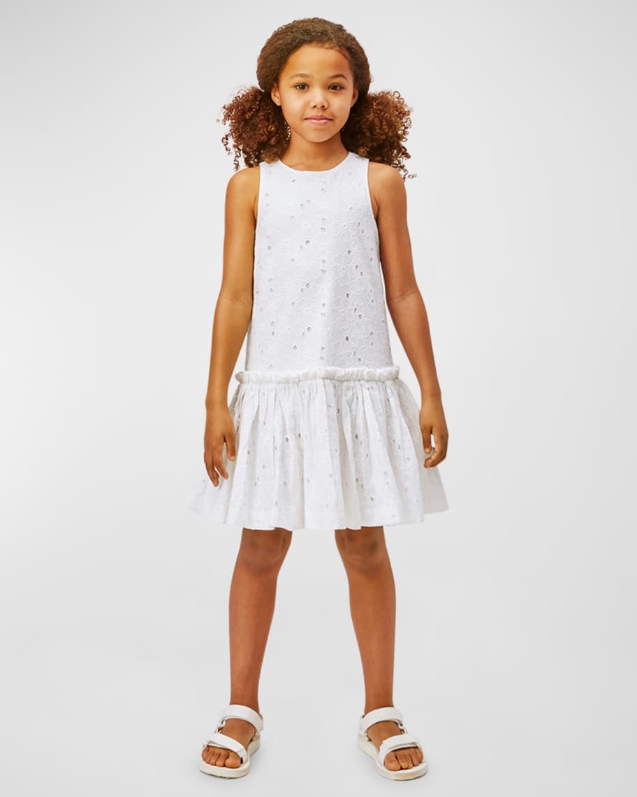 Molo Girl's Caylie Broderie Anglaise Drop Waist Dress, Size 7-12 ...