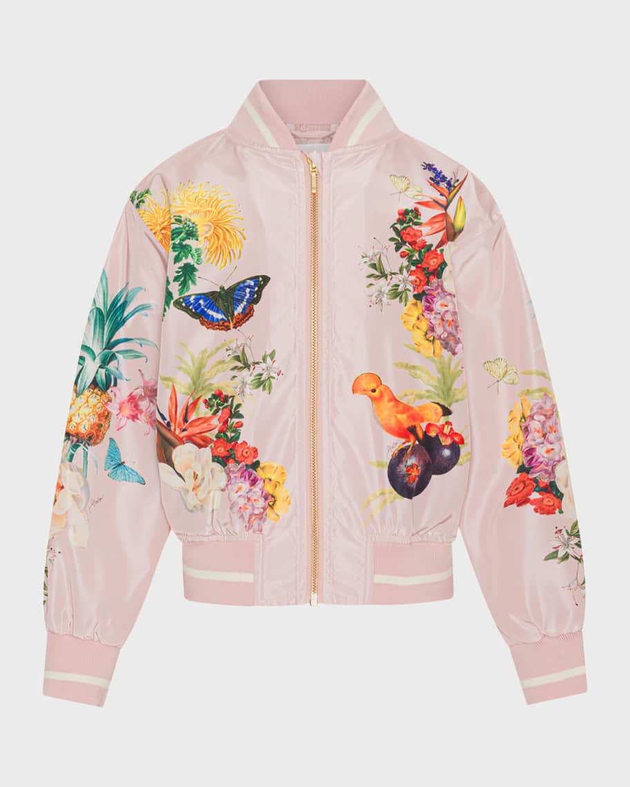 Molo Girl's Haliva Floral-Print Jacket, Size 8-12 | Neiman Marcus