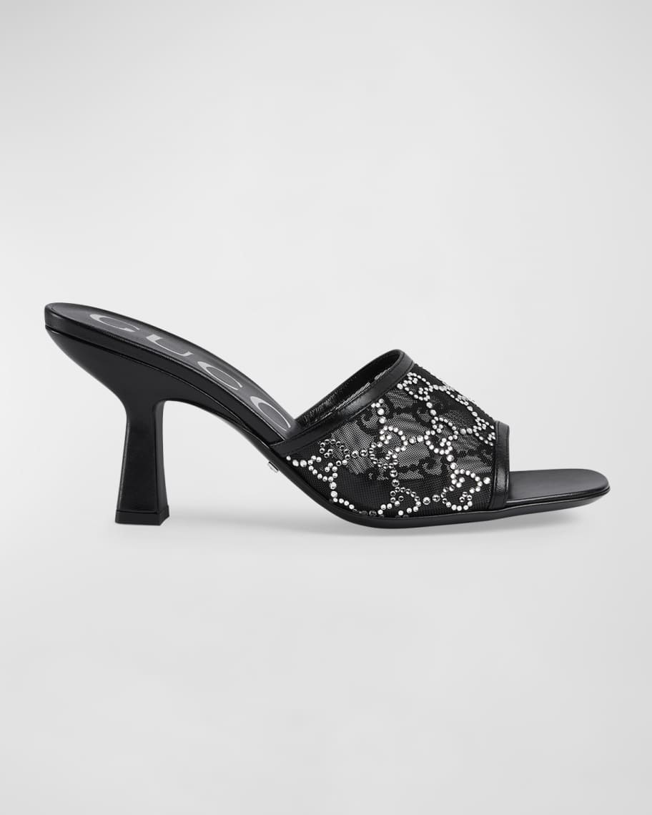 Gucci Demi Rhinestone Mesh Mule Sandals | Neiman Marcus