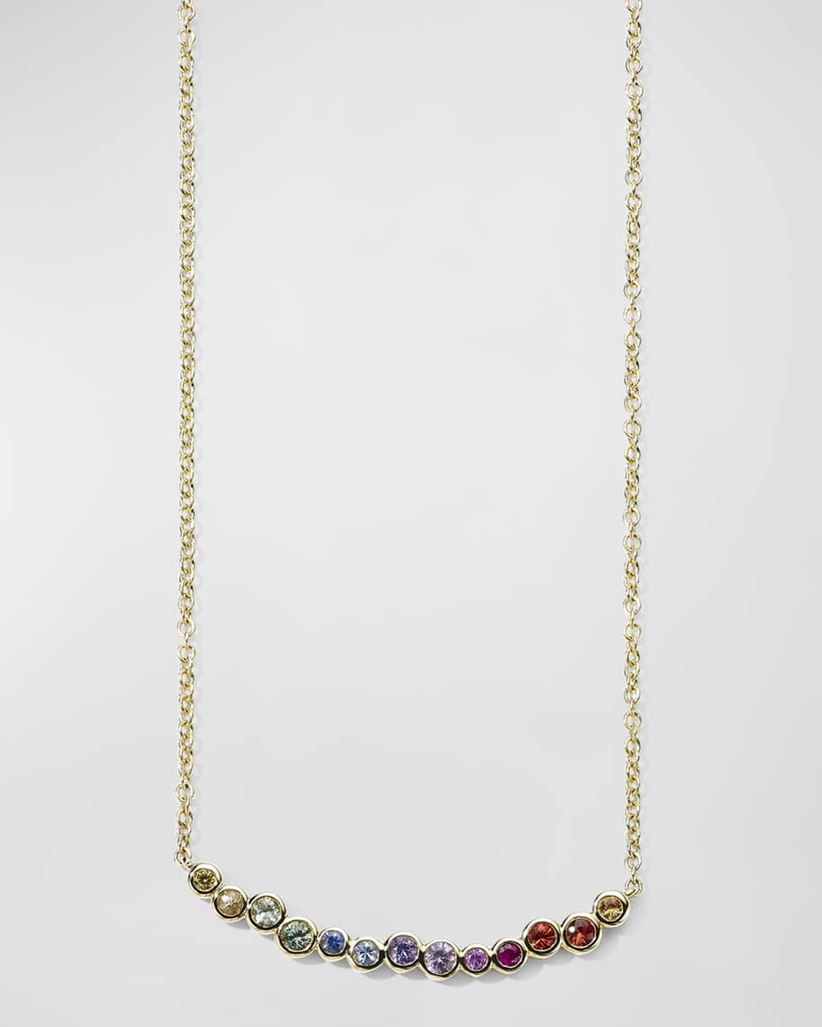 Ippolita 18K Starlet Bar Necklace with Rainbow Sapphires | Neiman Marcus