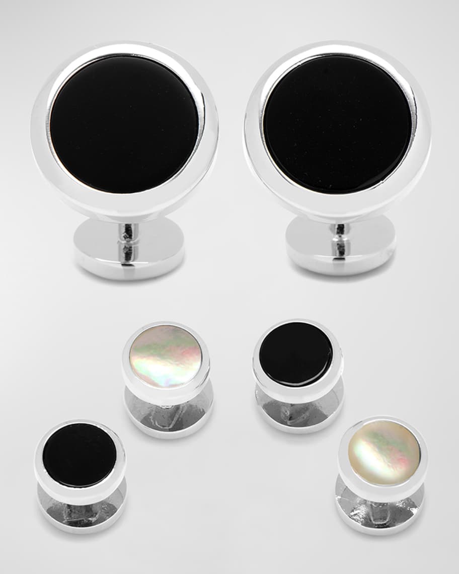 Cufflinks Inc. Men's Double-Sided Black Onyx Mother-of-Pearl Cufflink ...