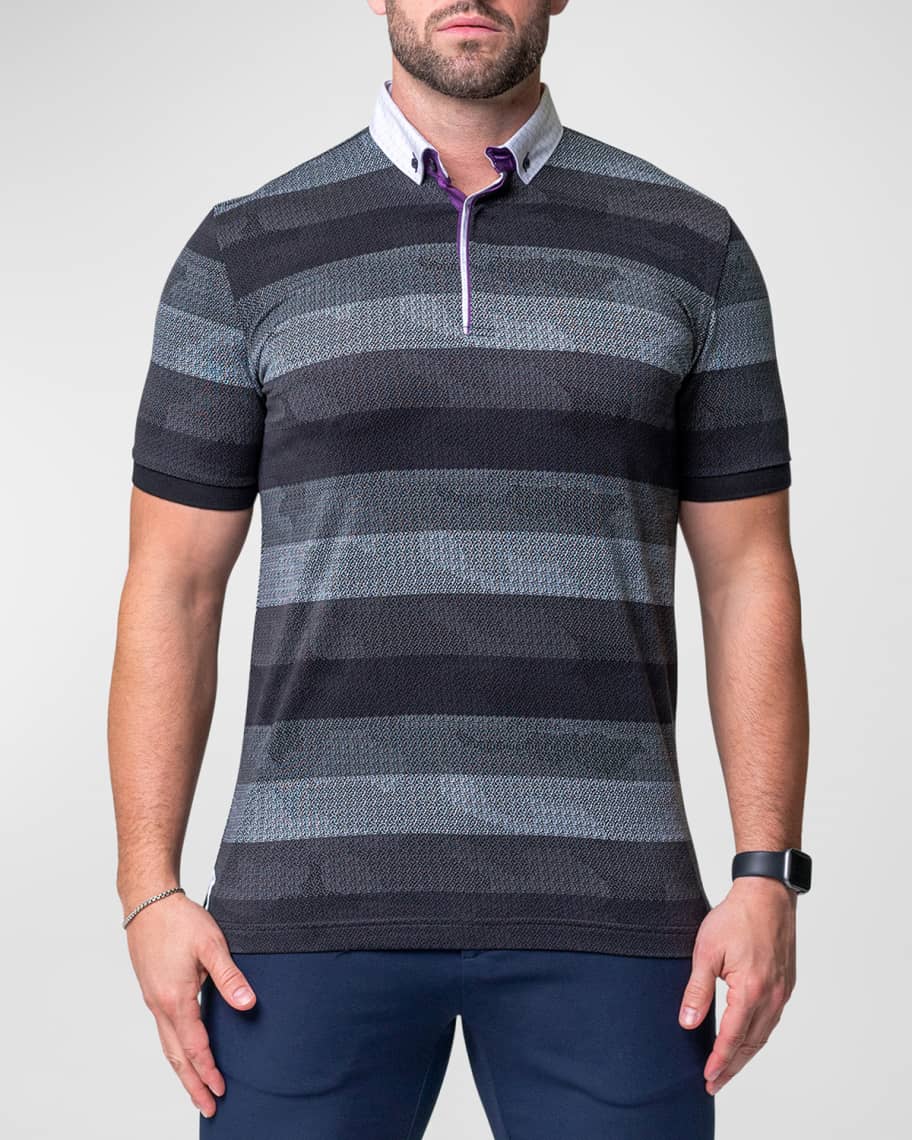 Maceoo Men's Mozart Striped Polo Shirt | Neiman Marcus
