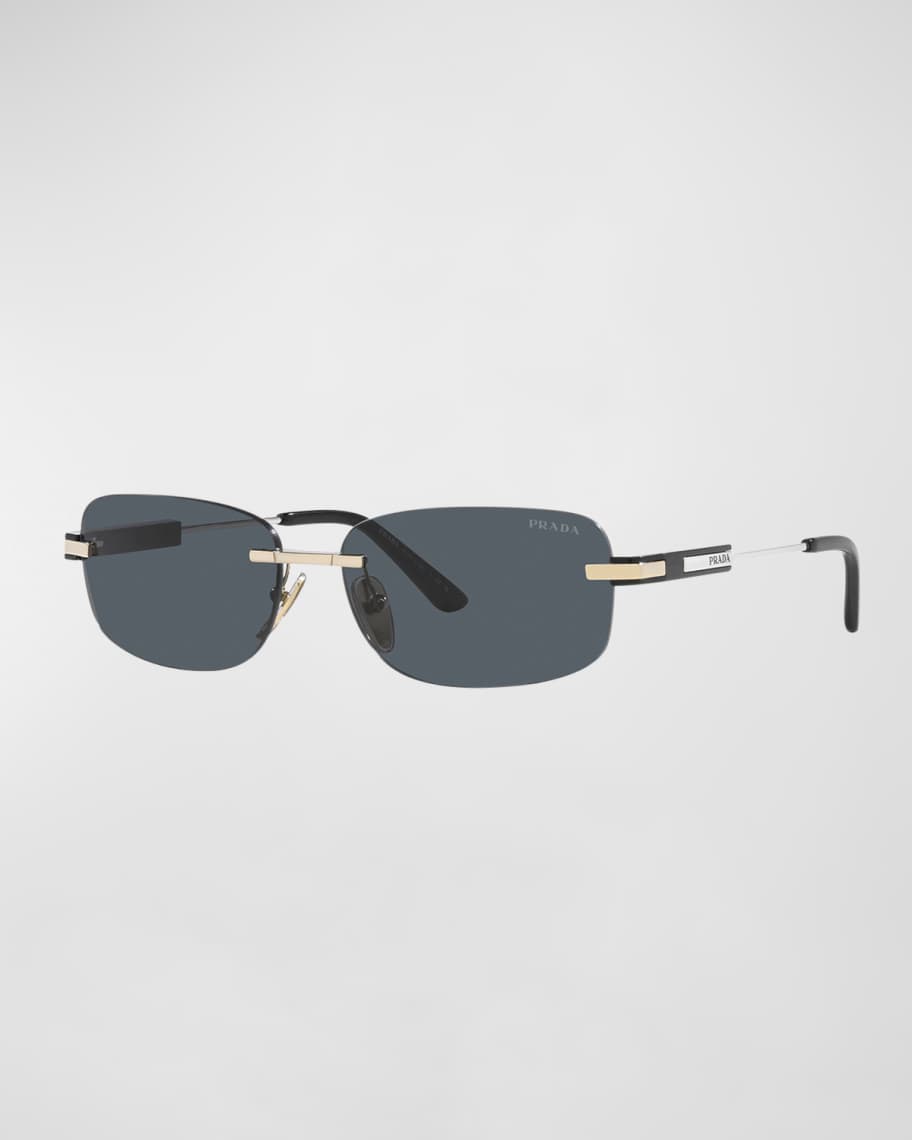 Prada Men's Rimless Oval Sunglasses | Neiman Marcus