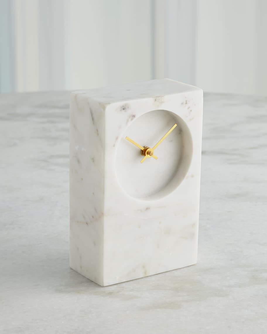 Global Views White Marble Tower Clock | Neiman Marcus