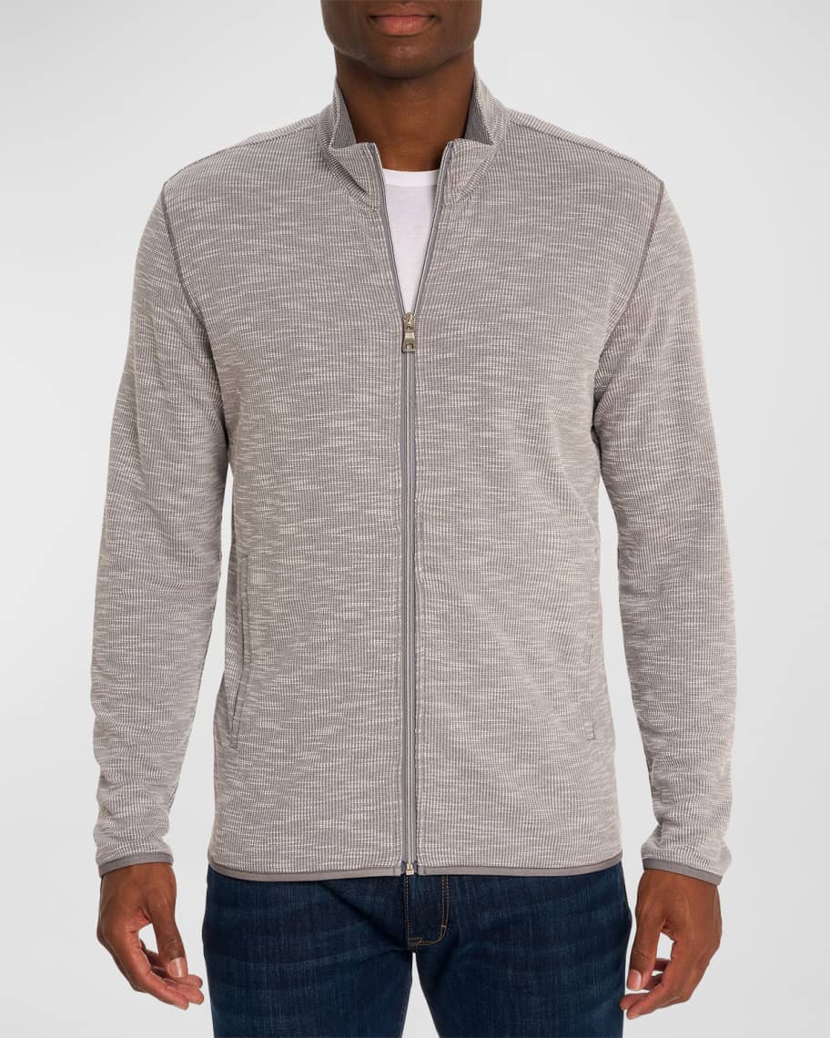 Robert Graham Men's Kobra Full-Zip Waffle Knit Track Jacket | Neiman Marcus