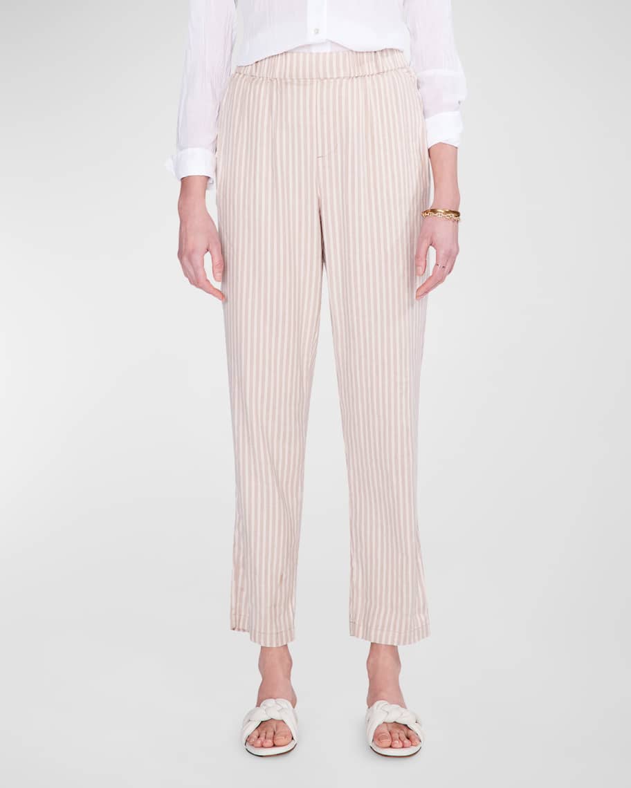 NIC+ZOE Petite Cropped Striped Straight-Leg Pants | Neiman Marcus