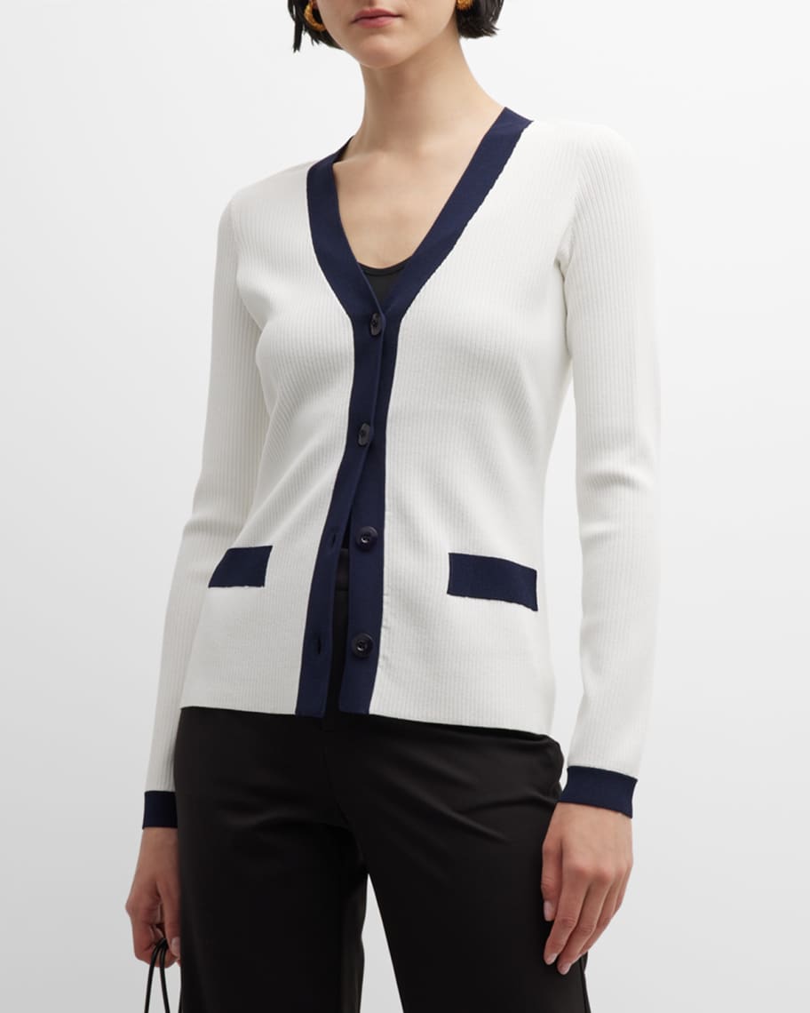 CAPSULE 121 The Hilda Ribbed Button-Down Cardigan | Neiman Marcus