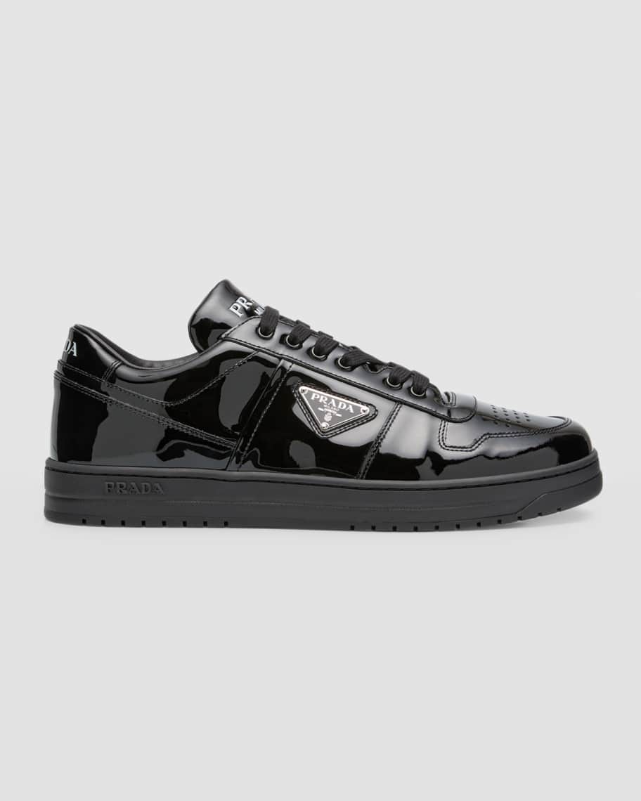 Prada Men's Downtown Patent Leather Low-Top Sneakers | Neiman Marcus