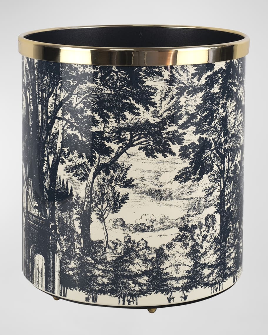 Fornasetti Paper Basket - Giardino Settecentesco Blue Ivory | Neiman Marcus