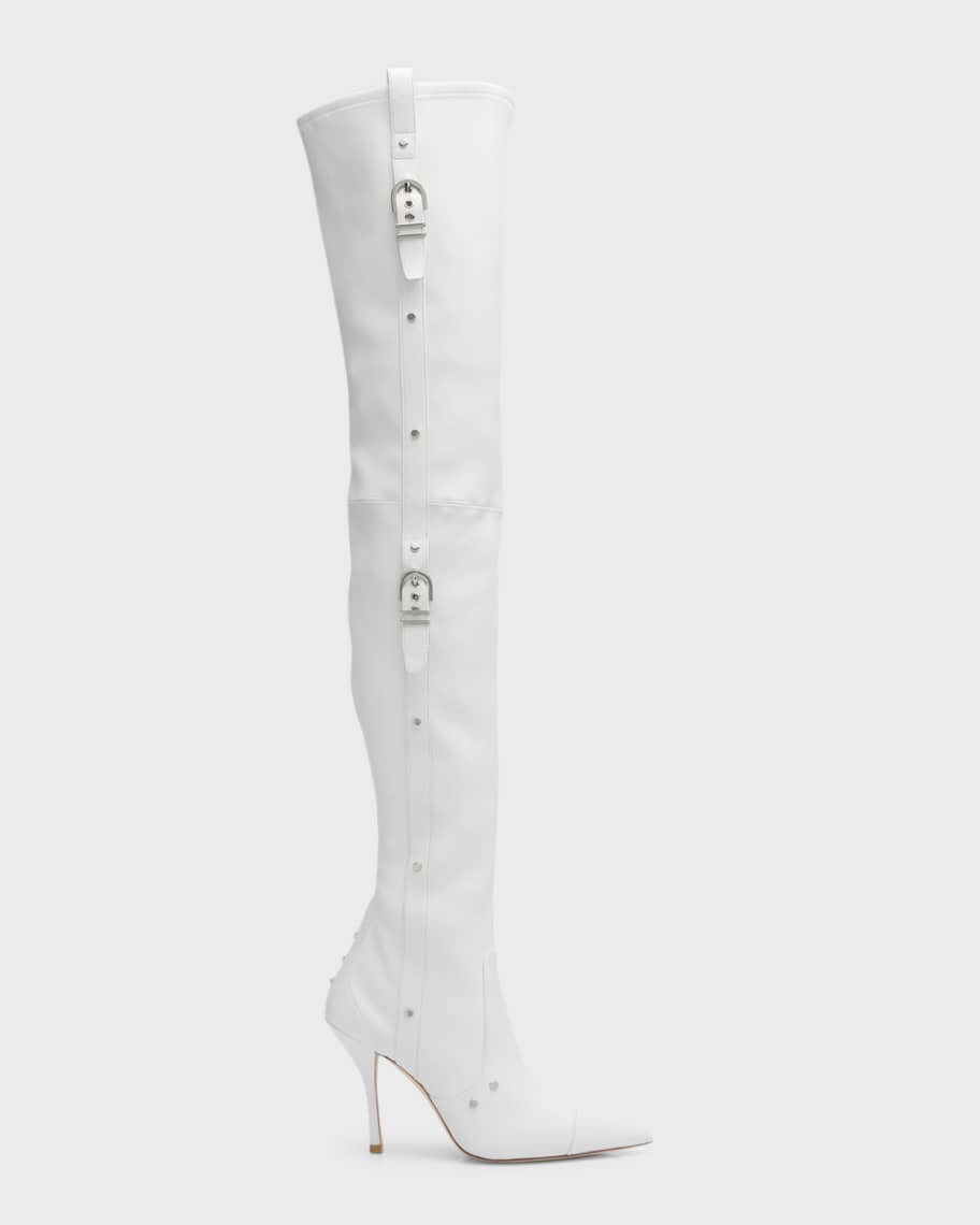 Stuart Weitzman Ultrastuart Maverick Over-The-Knee Stretch Leather ...